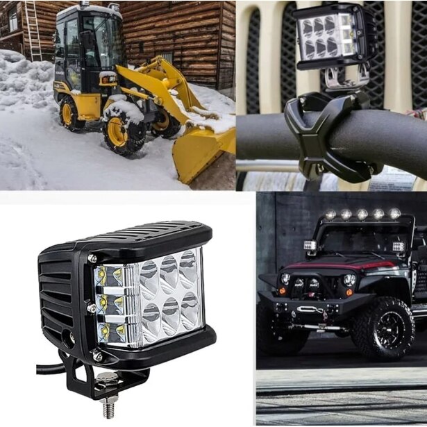 Proiector led Off Road bicolor, alb si galben stroboscop, 35W Suv, ATV ...