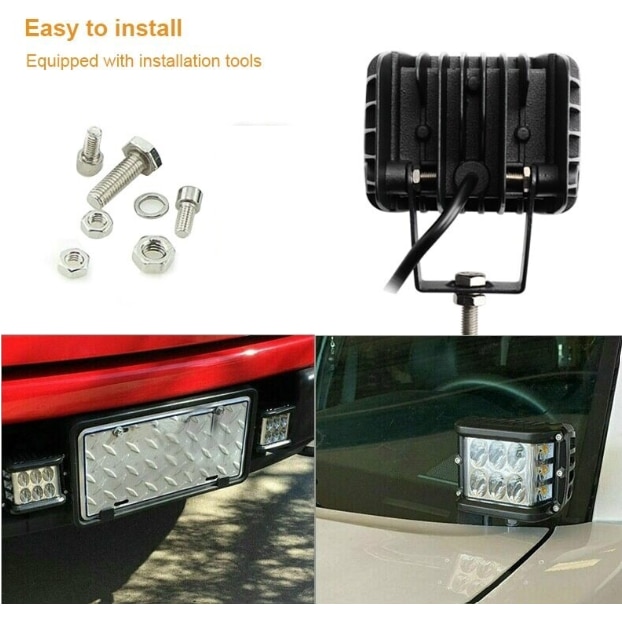 Proiector led Off Road bicolor, alb si galben stroboscop, 35W Suv, ATV ...