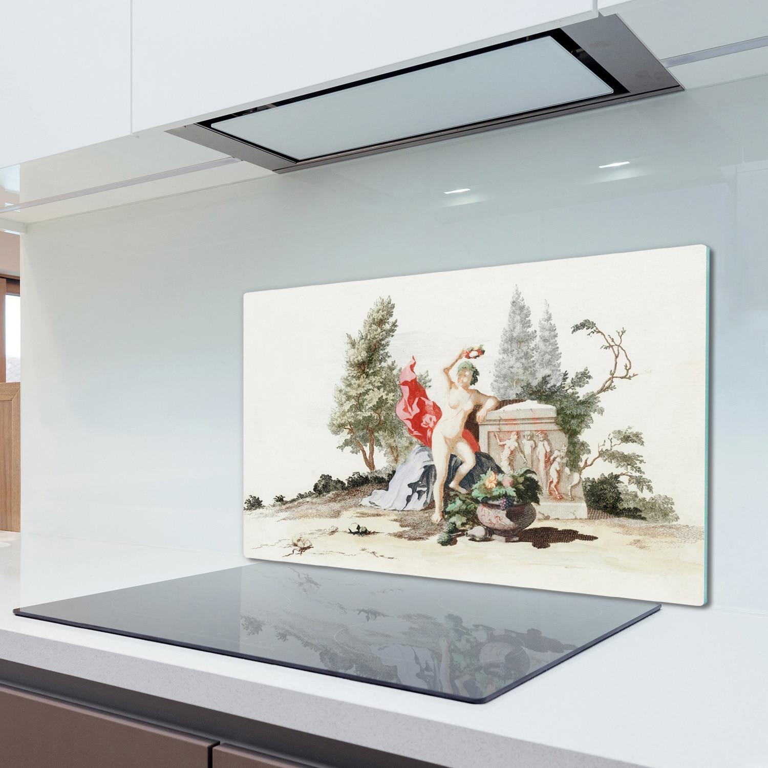 Tocator pe sticla, Dreptunghi, Pictura Copaci Batrani Femei Goale ...