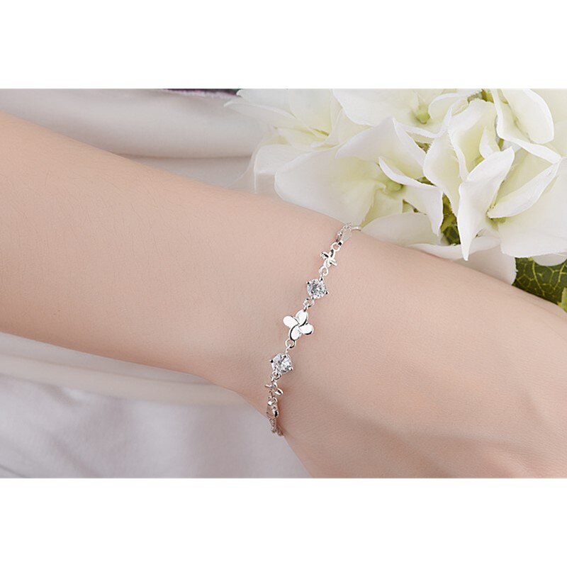Bratara Clover, CZ, Argint S925, 16+5cm - eMAG.ro