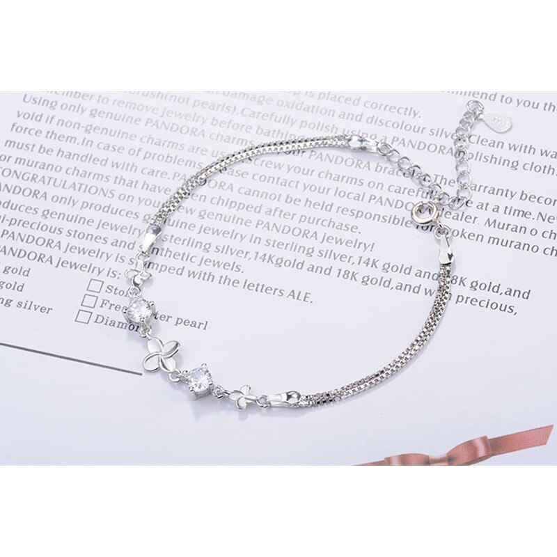 Bratara Clover, CZ, Argint S925, 16+5cm - eMAG.ro