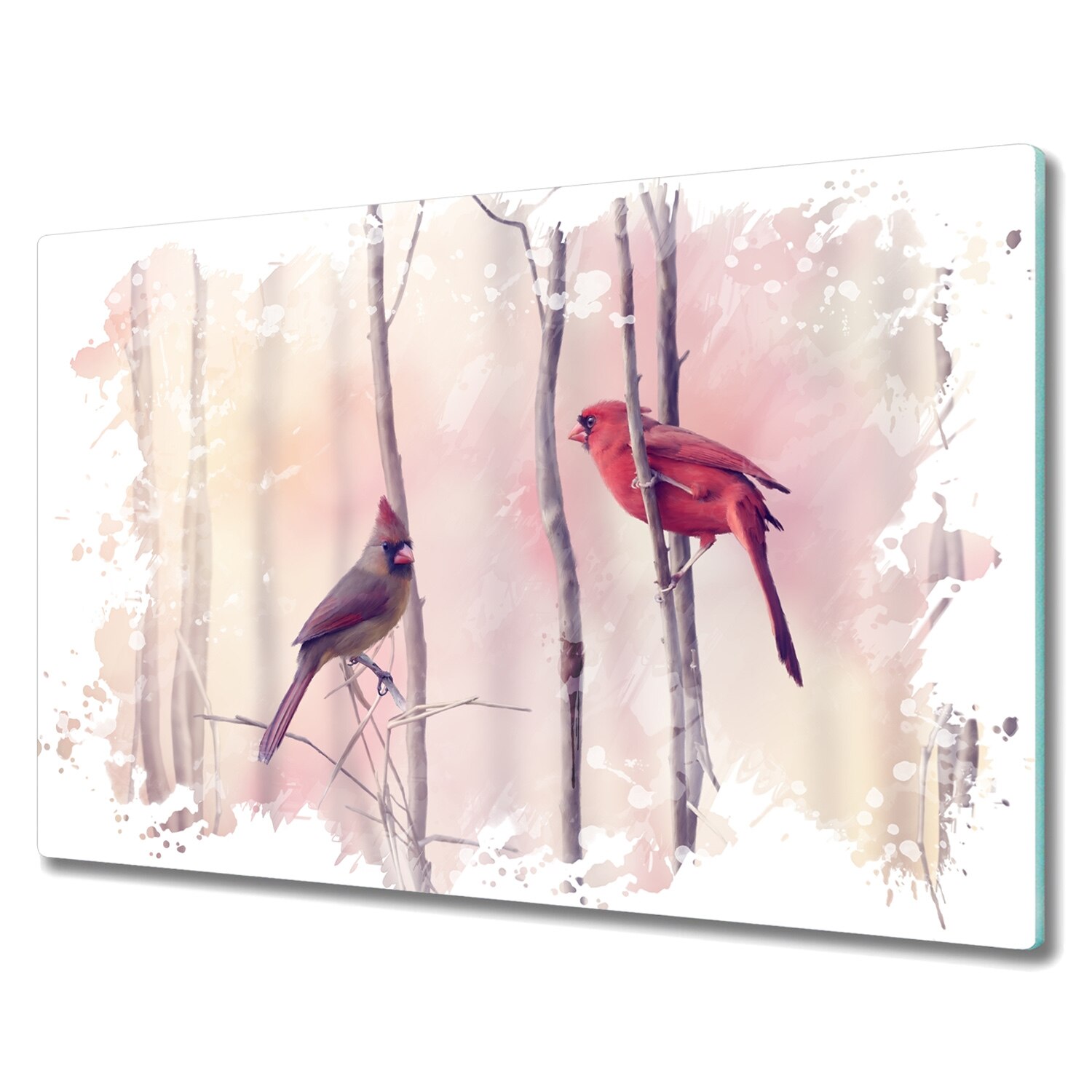 Tocator pe sticla, Dreptunghi, Pictura Abstracte Ramuri Animale Pasari ...