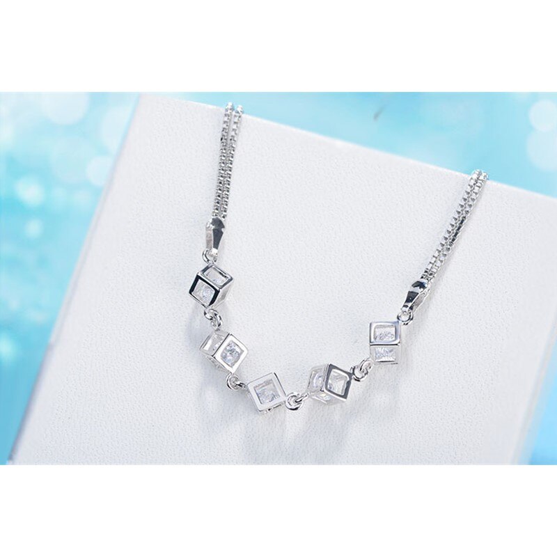 Bratara Love Cube Crystal, Argint S925, 17+5cm - eMAG.ro