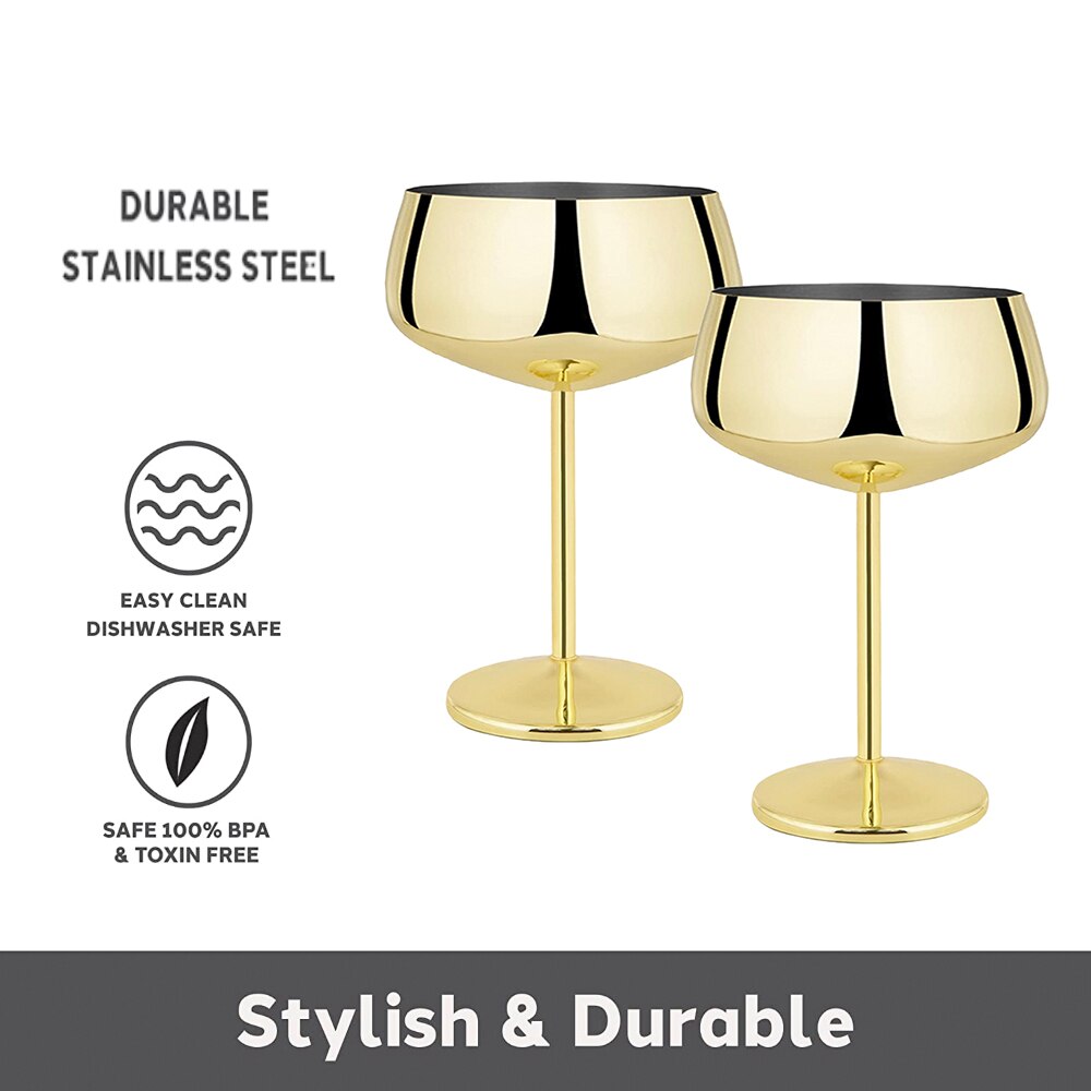 Set 2 pahare cocktail, Quasar & Co.®, otel inoxidabil, h 16 cm, 400 ml ...