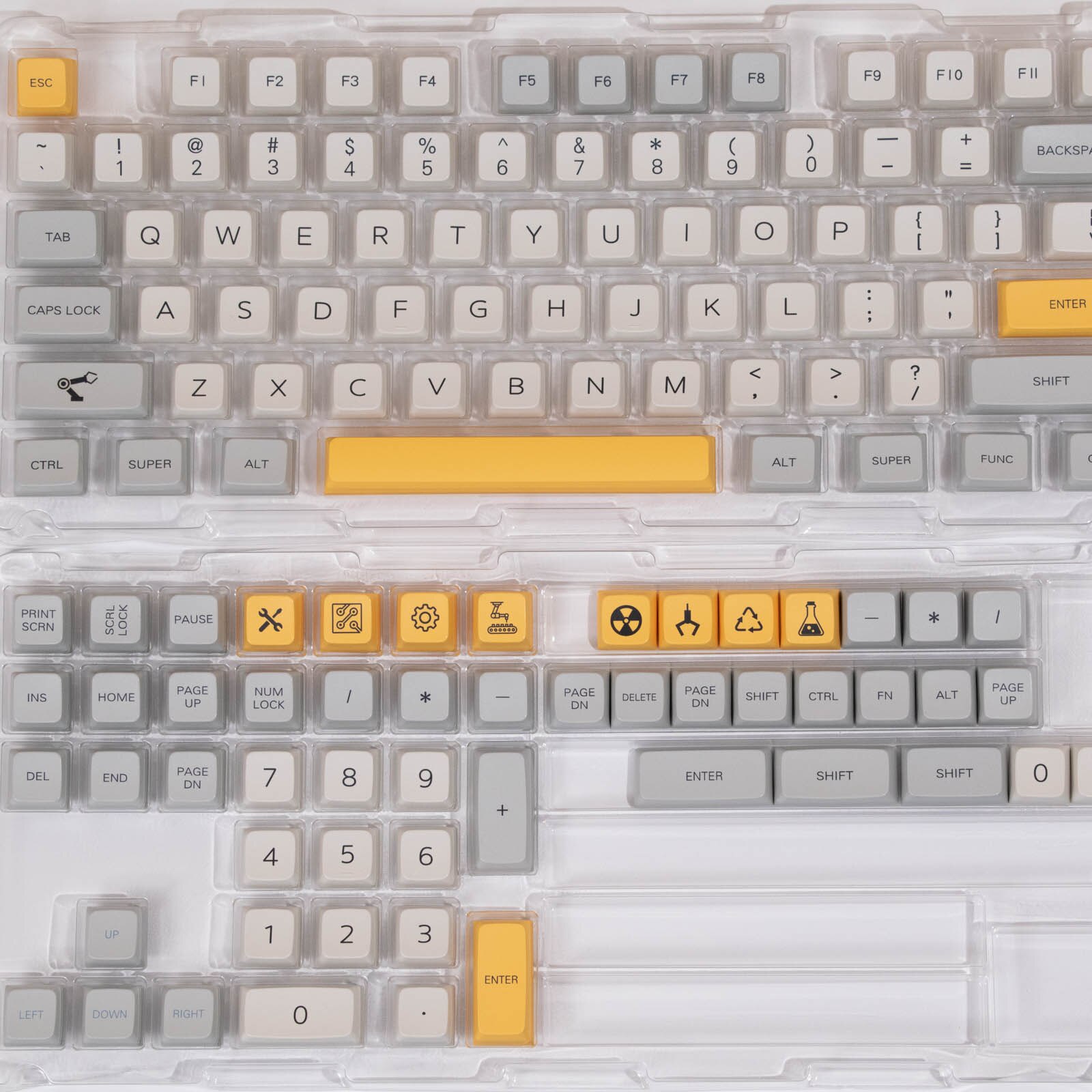 Kit butoane, Royal Kludge, PBT Keycaps, Profil MDA, Compatibil cu switch-uri MX, 127 Taste ANSI ...