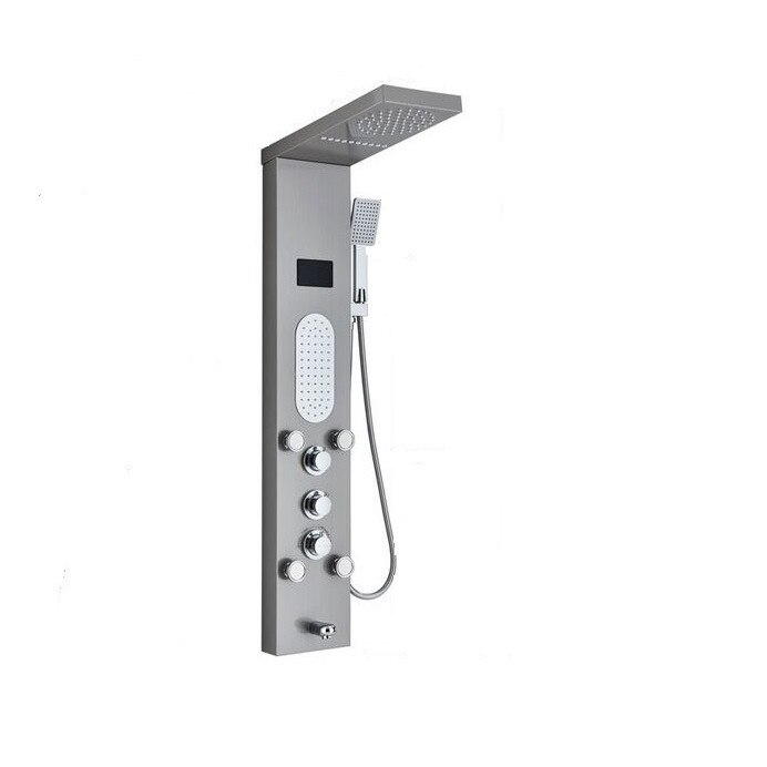 Panel de dus multifunctional cu led, nichelat, efect de ploaie, sistem ...