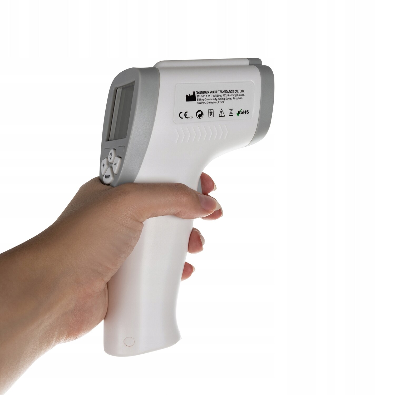 Безконтактен цифров термометър LikeSmart, медицински одобрен, осветен ...