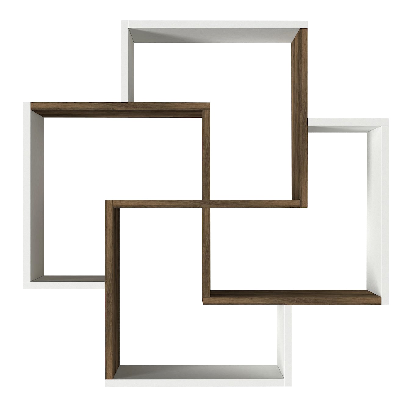 Etajera de perete UnicUtil, 85 x 20 x 85 cm, Alb si Maro - eMAG.ro