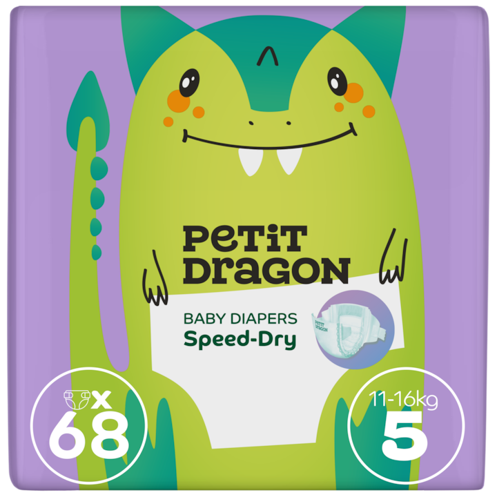 Scutece Petit Dragon, marimea 5, 11-16 kg, 68 buc - eMAG.ro