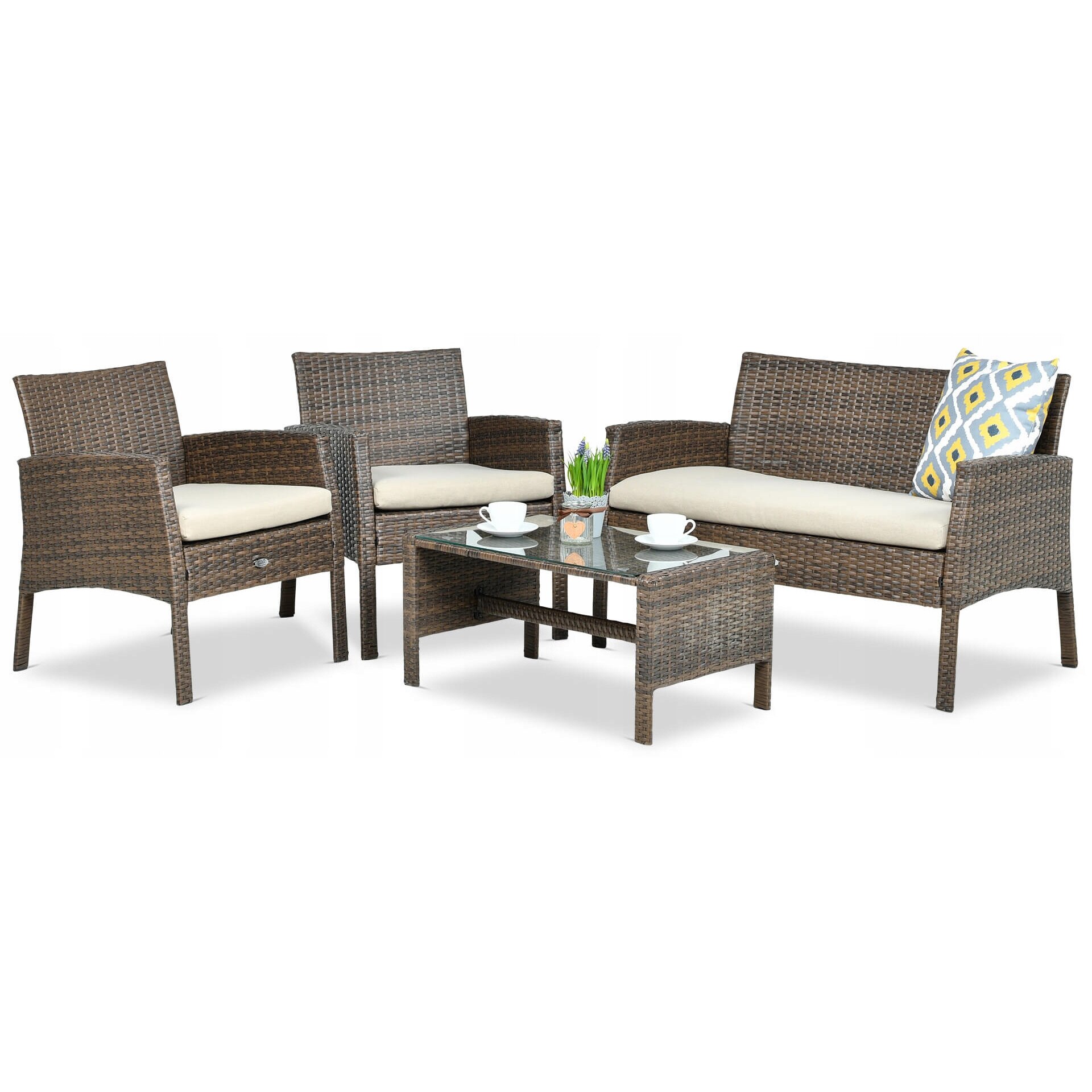 Set mobilier de gradina, Focus Garden, Ratan, Maro - eMAG.ro