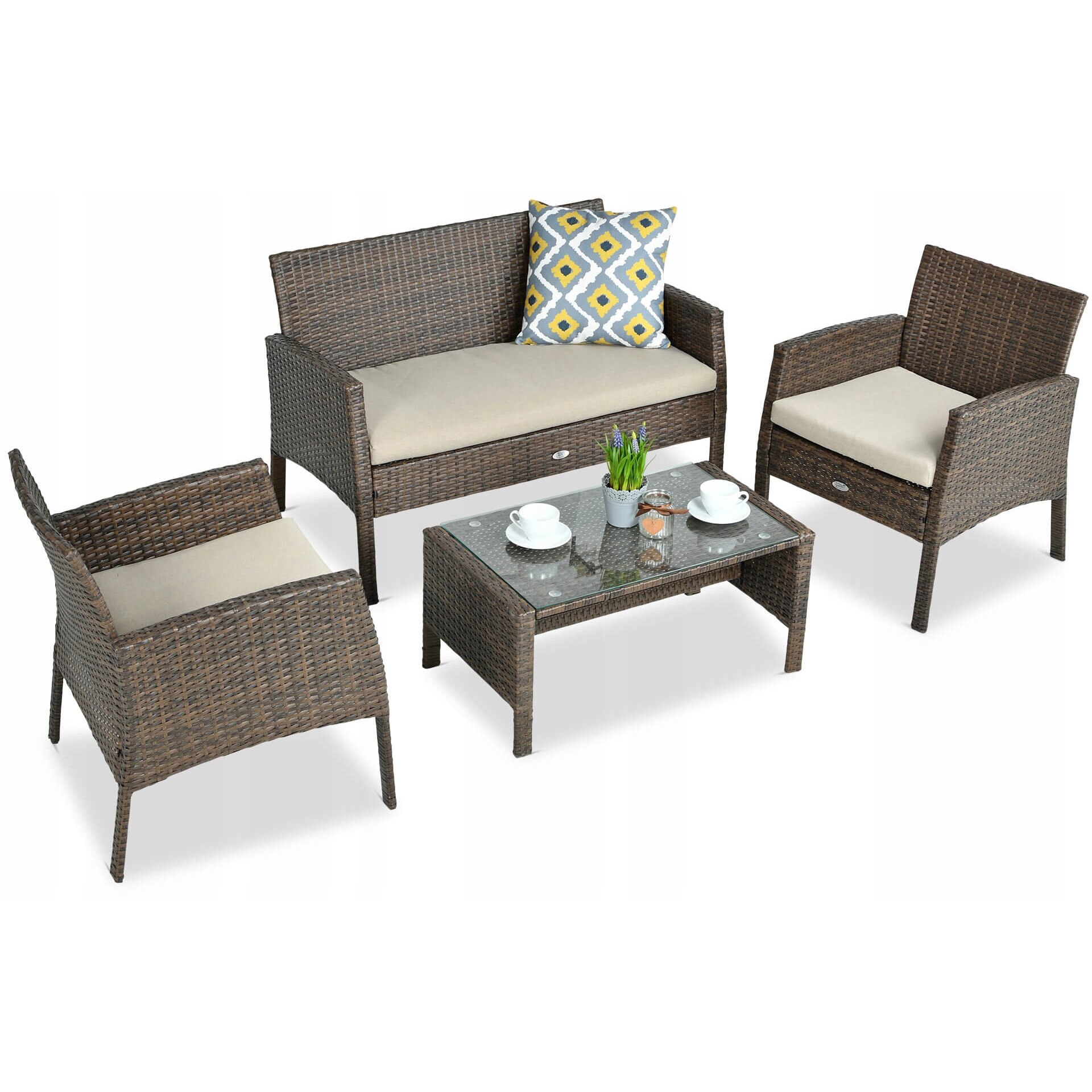Set mobilier de gradina, Focus Garden, Ratan, Maro - eMAG.ro
