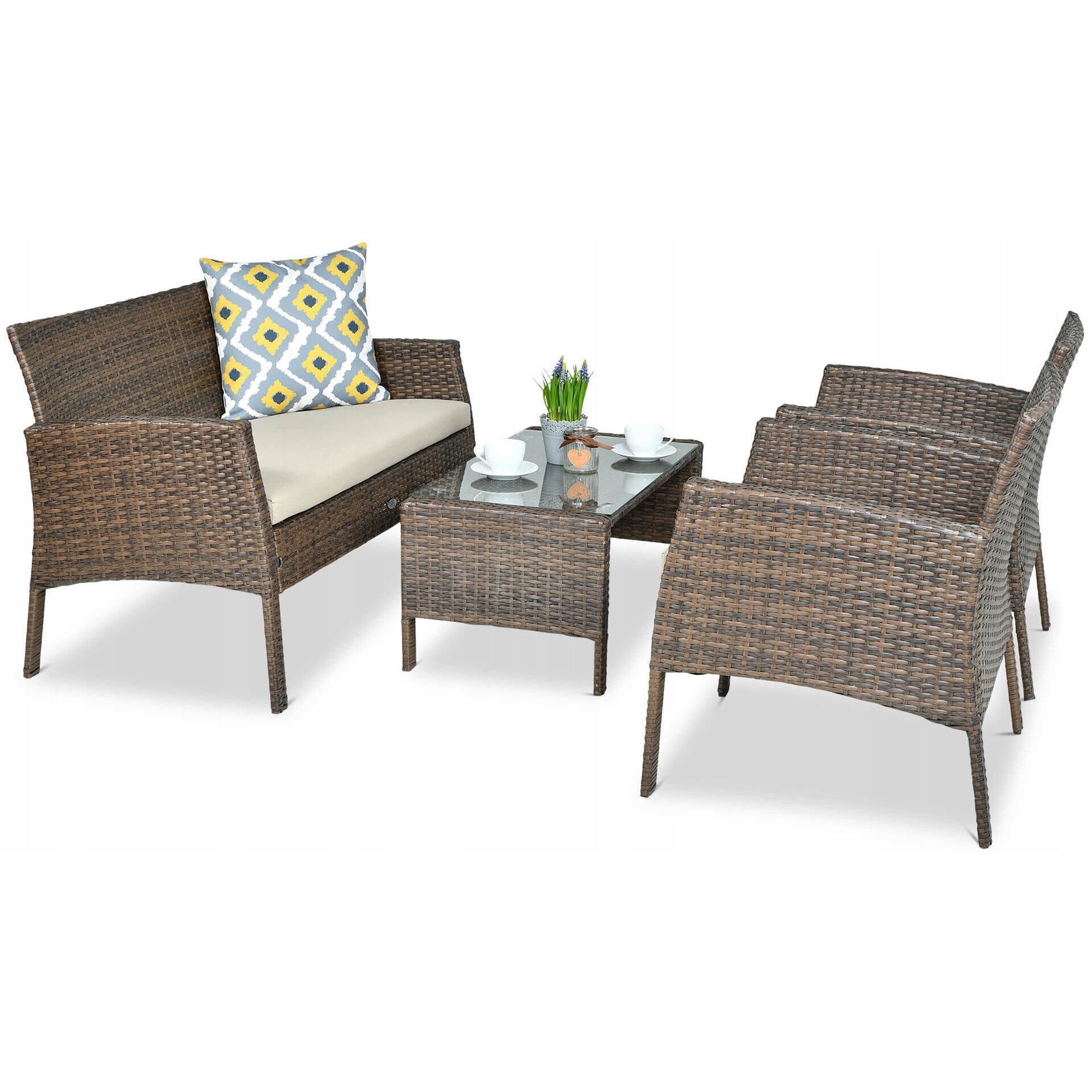 Set mobilier de gradina, Focus Garden, Ratan, Maro - eMAG.ro