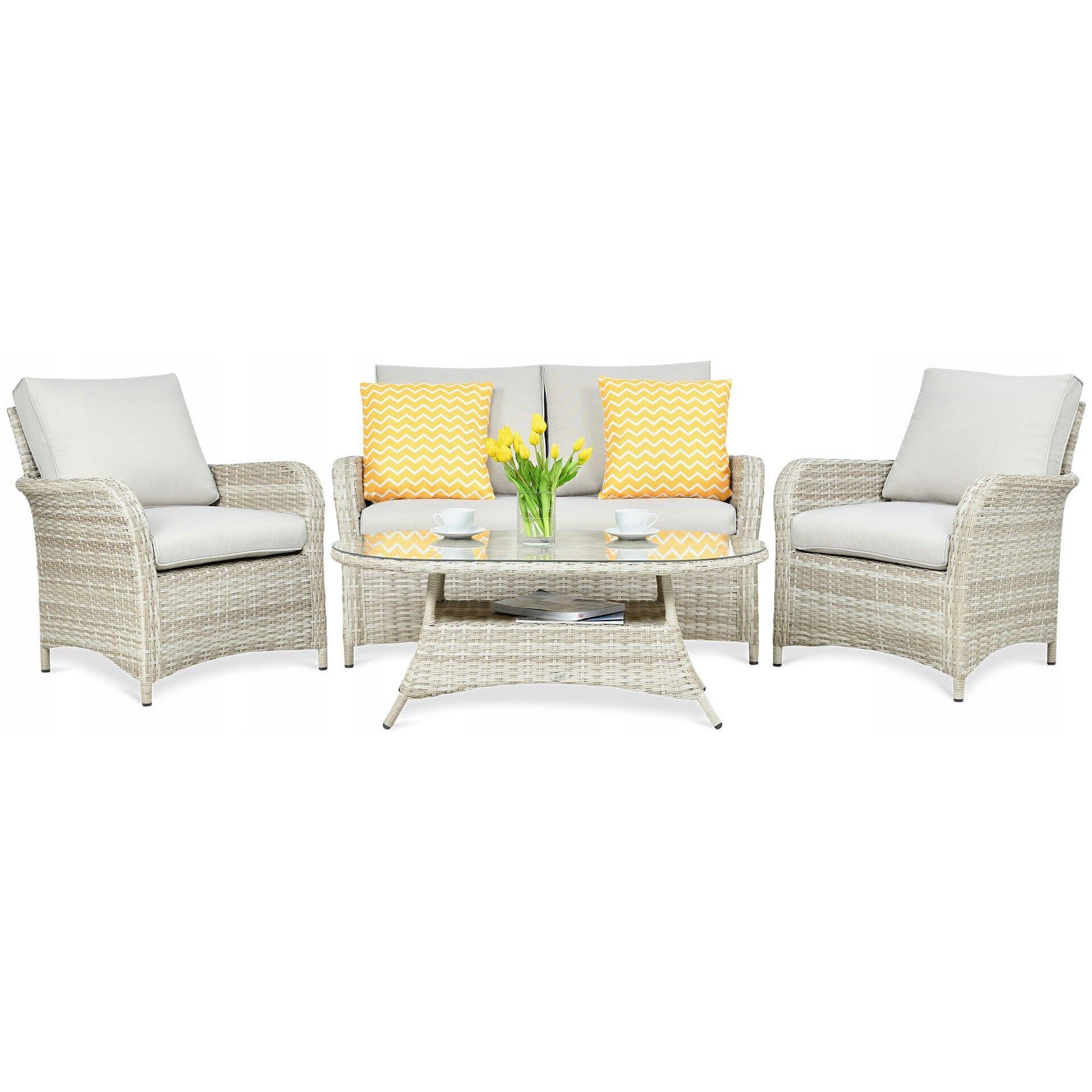 Set mobilier de gradina, Focus Garden, Ratan, Bej - eMAG.ro