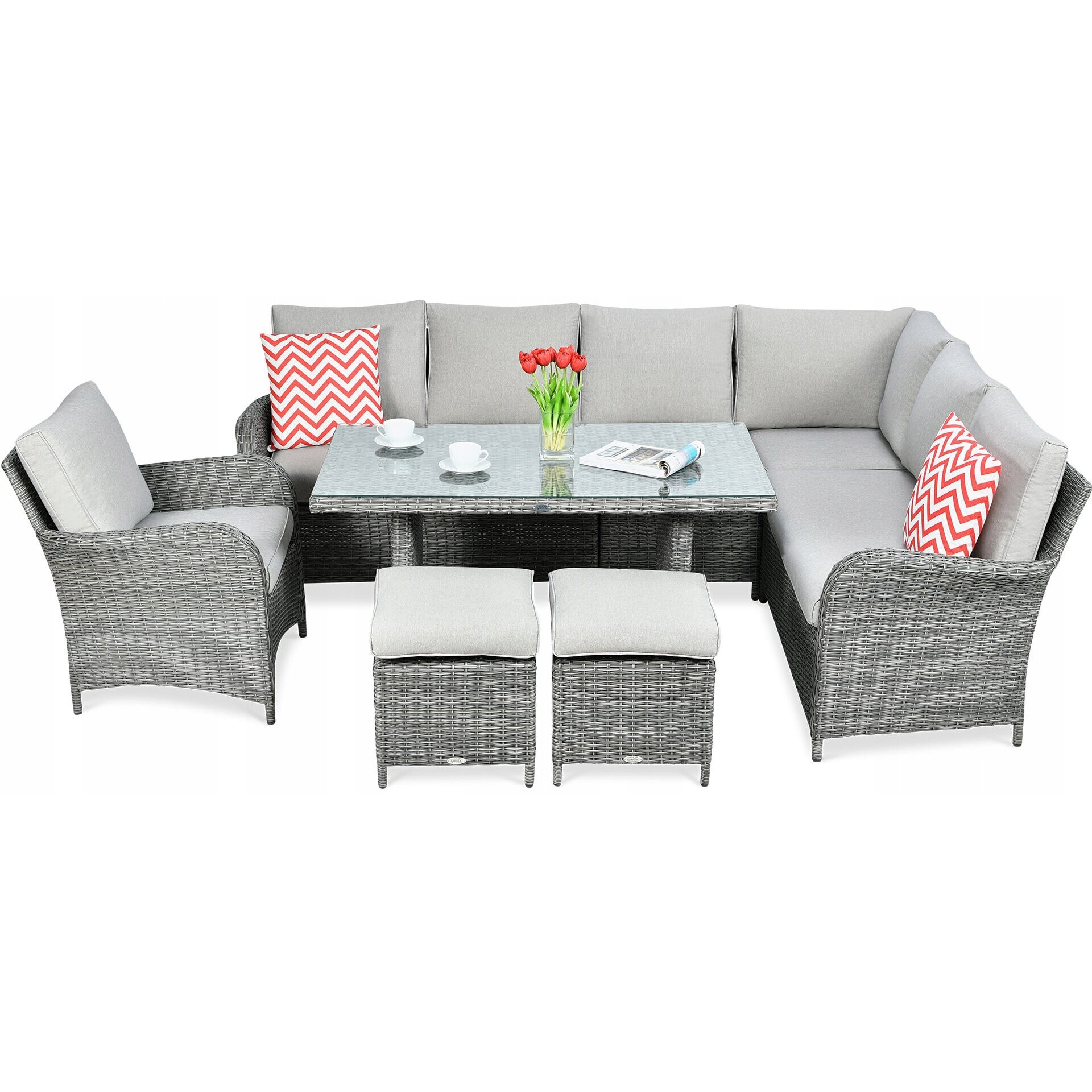 Set mobilier gradina, Focus Garden, Ratan, Gri - eMAG.ro