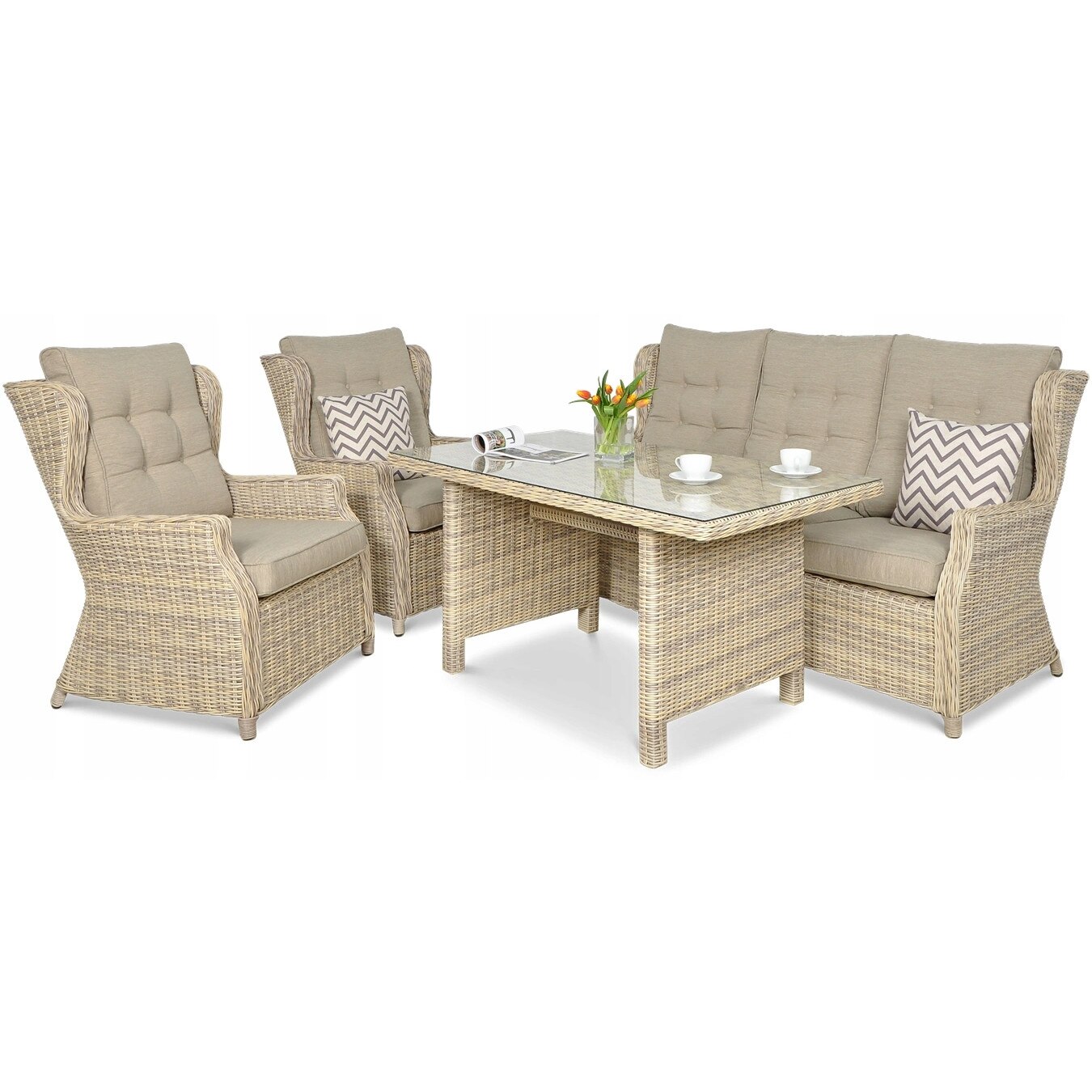 Set mobilier gradina, Focus Garden, Ratan, Bej - eMAG.ro