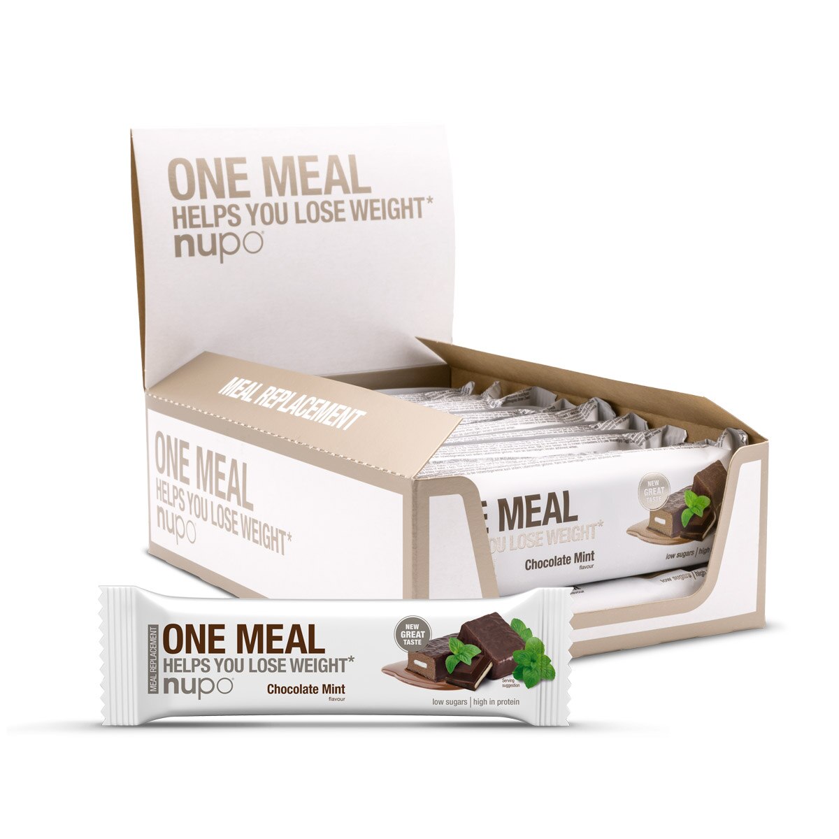 Set Batoane One Meal Ciocolata cu Menta, Nupo, 12 buc, 60 g, inlocuitor ...