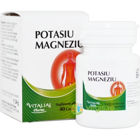 Potasiu, Magneziu, 40 comprimate, Vitalia Pharma - eMAG.ro