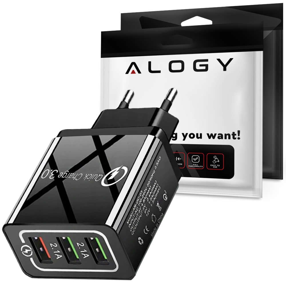 Incarcator de telefon, Alogy, 20 W, USB-A/USB-C, Negru - eMAG.ro