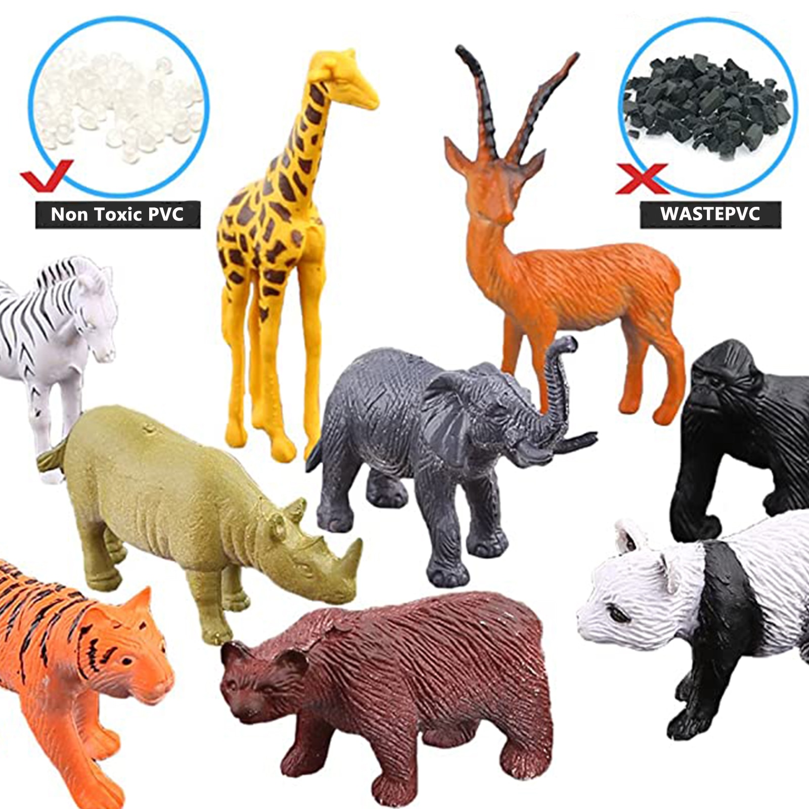 Set Animale de la Ferma, Zggzerg, 53 Figurine din Cauciuc, jucarii ...