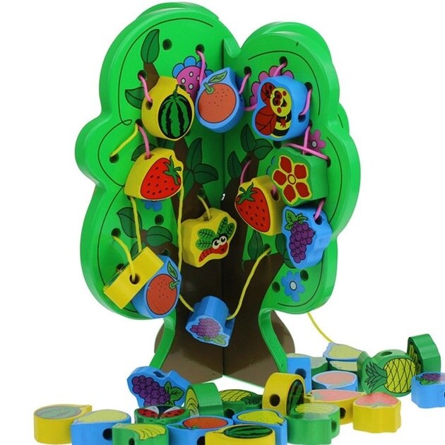 Joc educativ, Copac de snuruit fructe, flori si insecte, 38 piese din ...