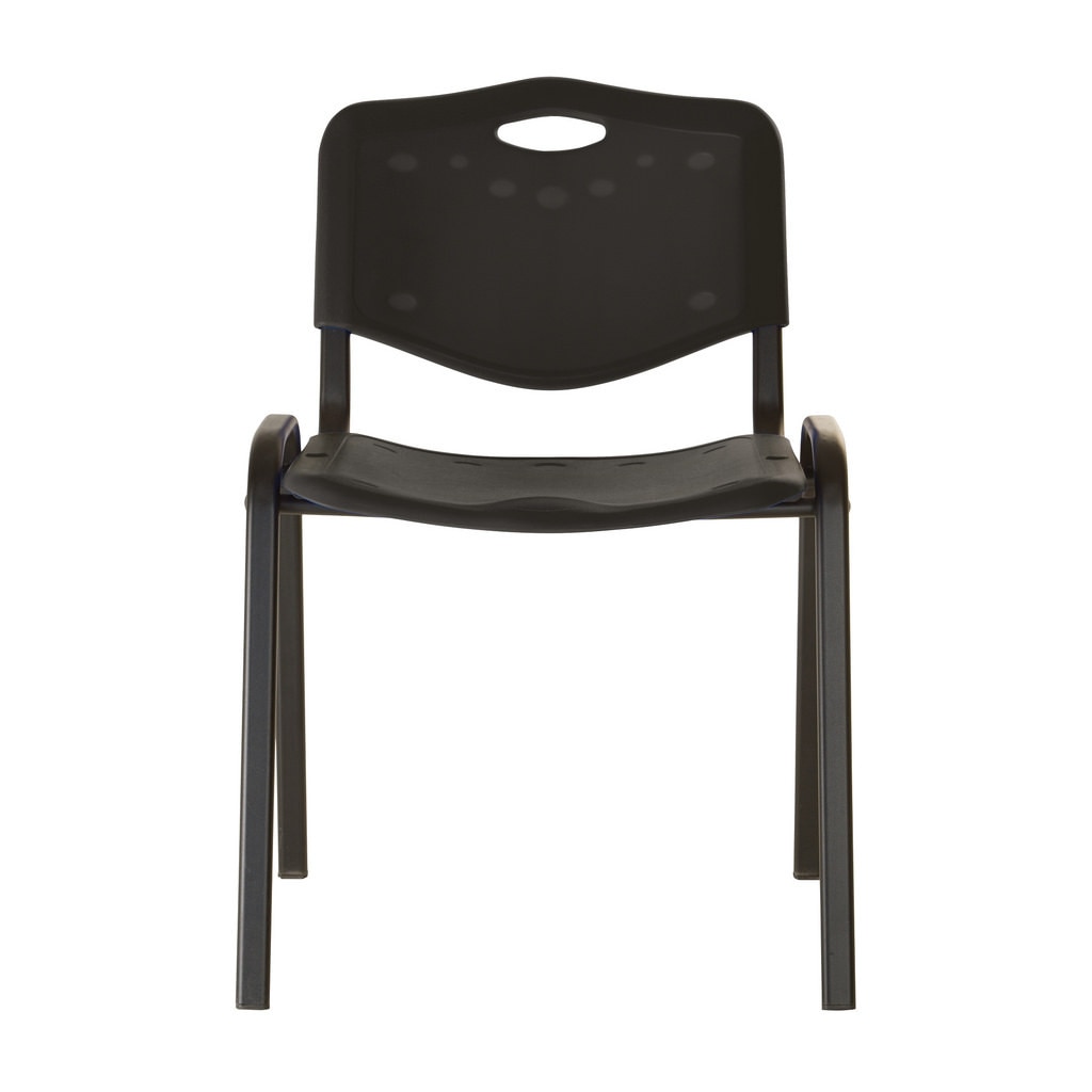 Scaun vizitator ISO Black Plast, Negru - eMAG.ro