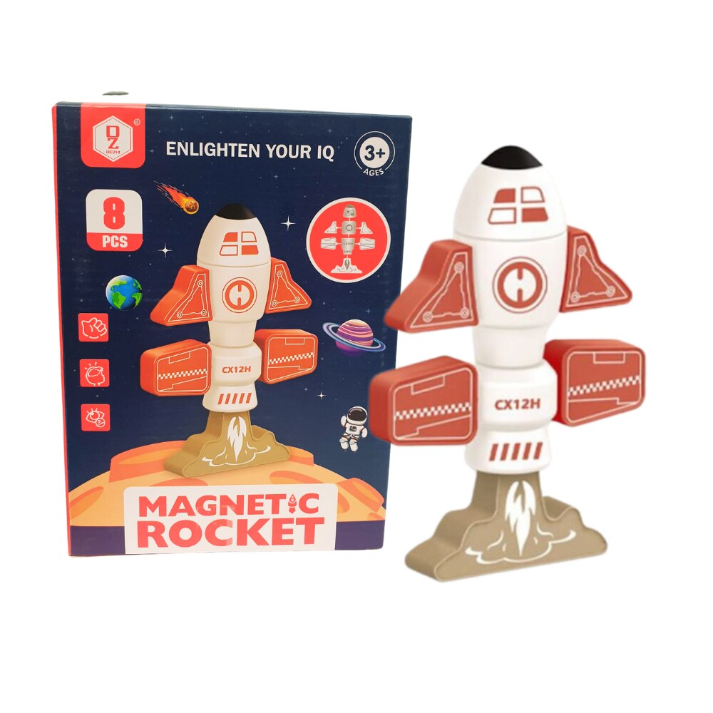 Set tablita planete solare, racheta spatiala magnetica - eMAG.ro