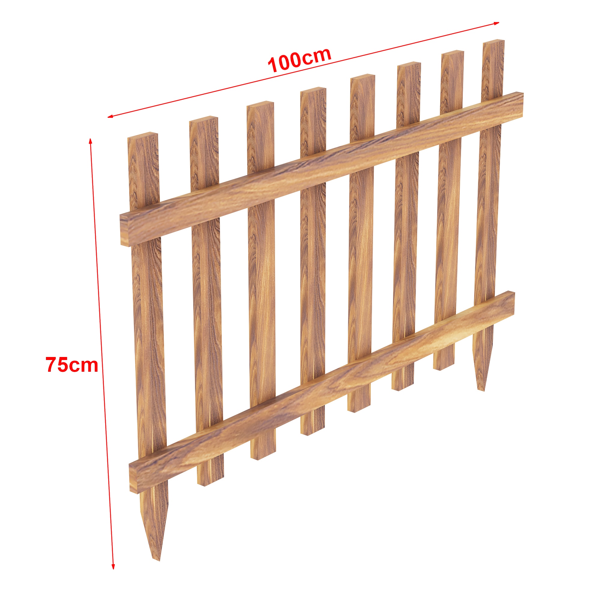 Set 2 buc gard gradina, en.casa, Bindow, 100 x 75 cm, lemn, natur - eMAG.ro