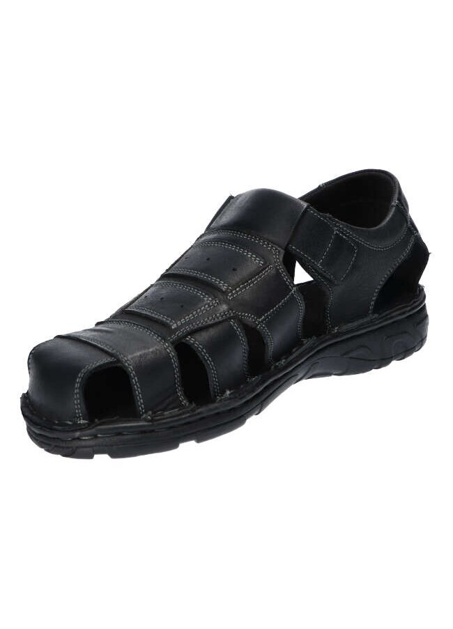 Sandale barbati, American Club, CY80/23, Velcro, Piele naturala, Negru ...