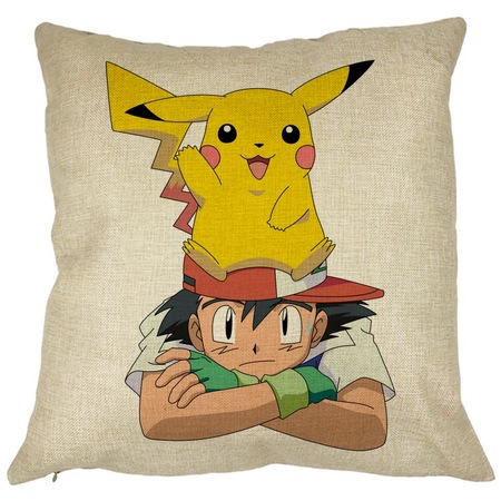 Perna Personalizata, Model copii Pikachu Pokemon, 40x40 cm, Husa ...