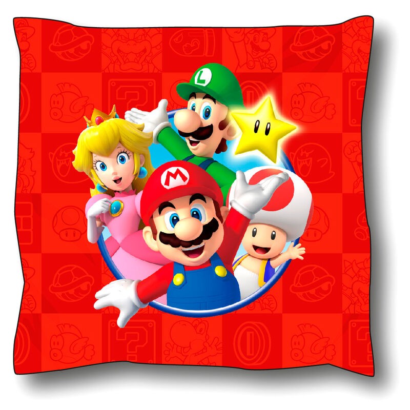 Perna Super Mario Bros Team, 40x40cm, Multicolor - eMAG.ro