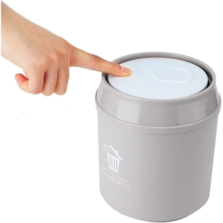 Mini cos de gunoi, PP, Diametru 14.5 cm, Gri - eMAG.ro