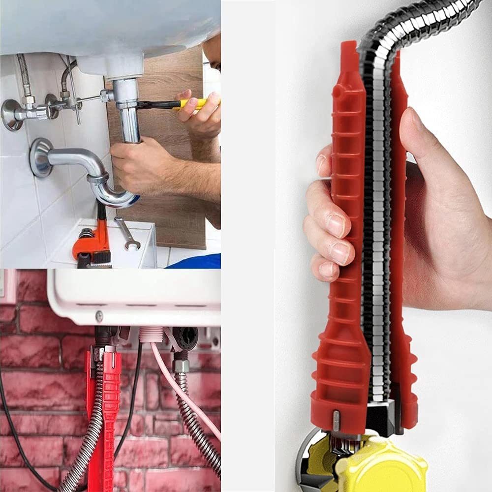 Cheie robinet, Multifunctionala, Aluminiu, Rosu - eMAG.ro