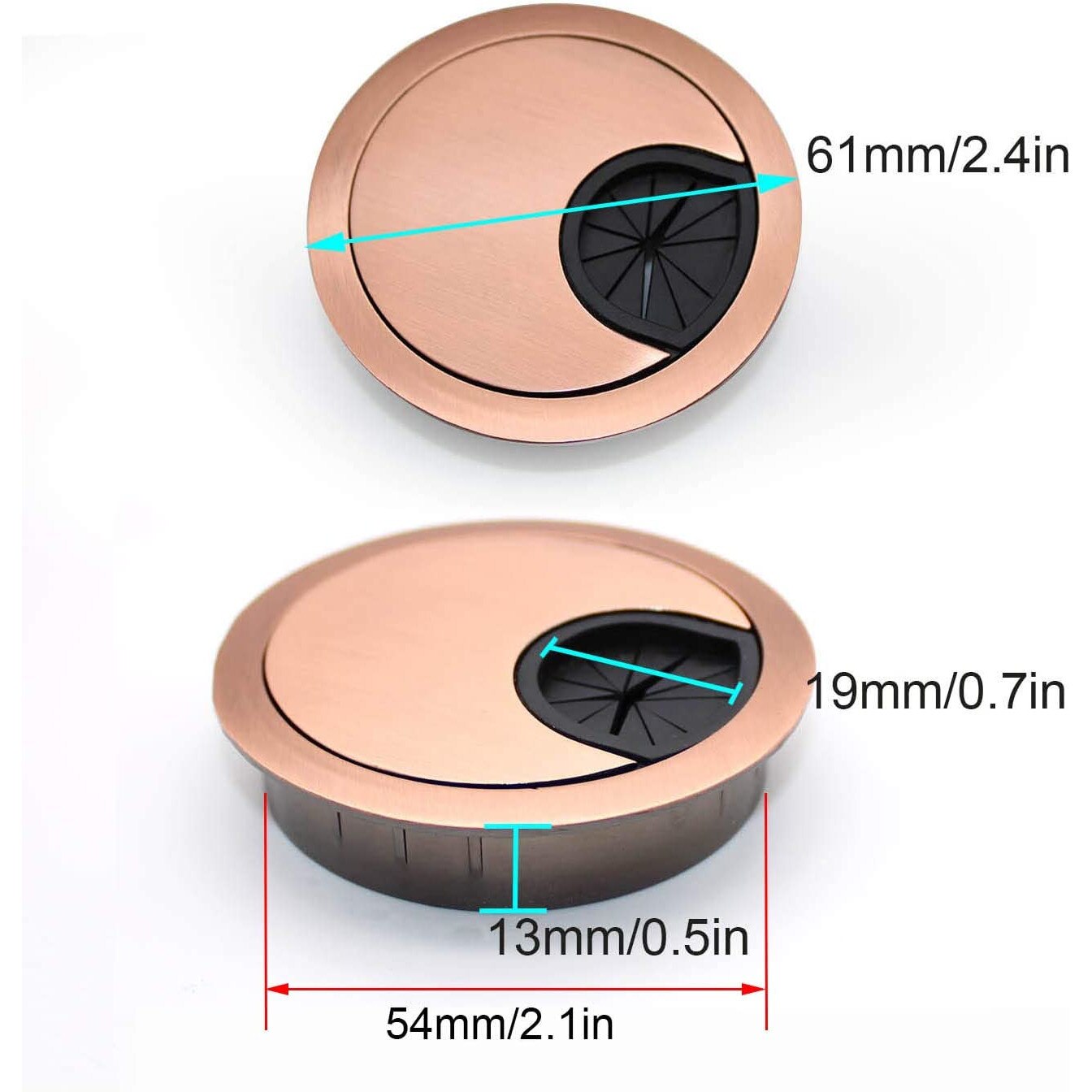 Set 2 organizatoare cabluri pentru birou, Aliaj, 53mm, Maro - eMAG.ro
