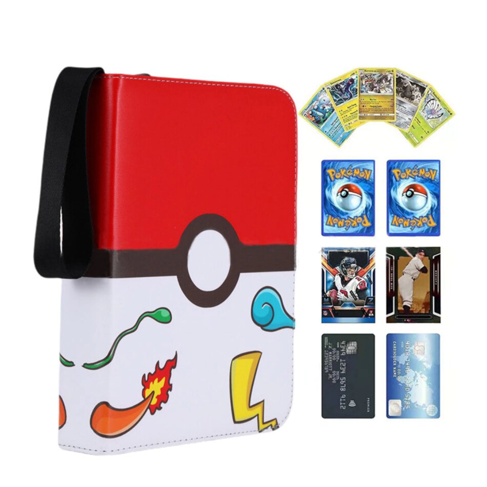 Organizator de carduri Pokemon, 400 de buzunare, Rosu/Alb - eMAG.ro