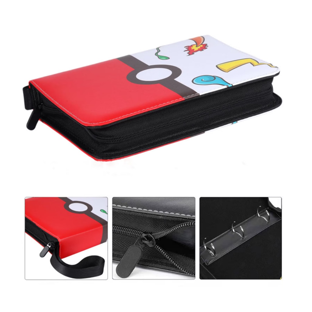 Organizator de carduri Pokemon, 400 de buzunare, Rosu/Alb - eMAG.ro