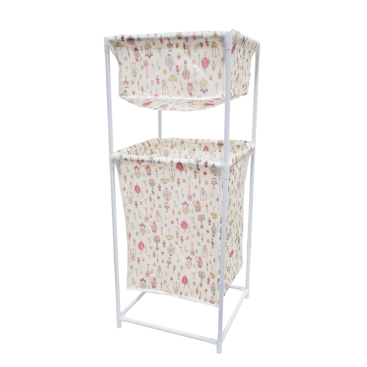 Cos de rufe, material textil, 2 niveluri, Naimeed D4839G, Galben ...