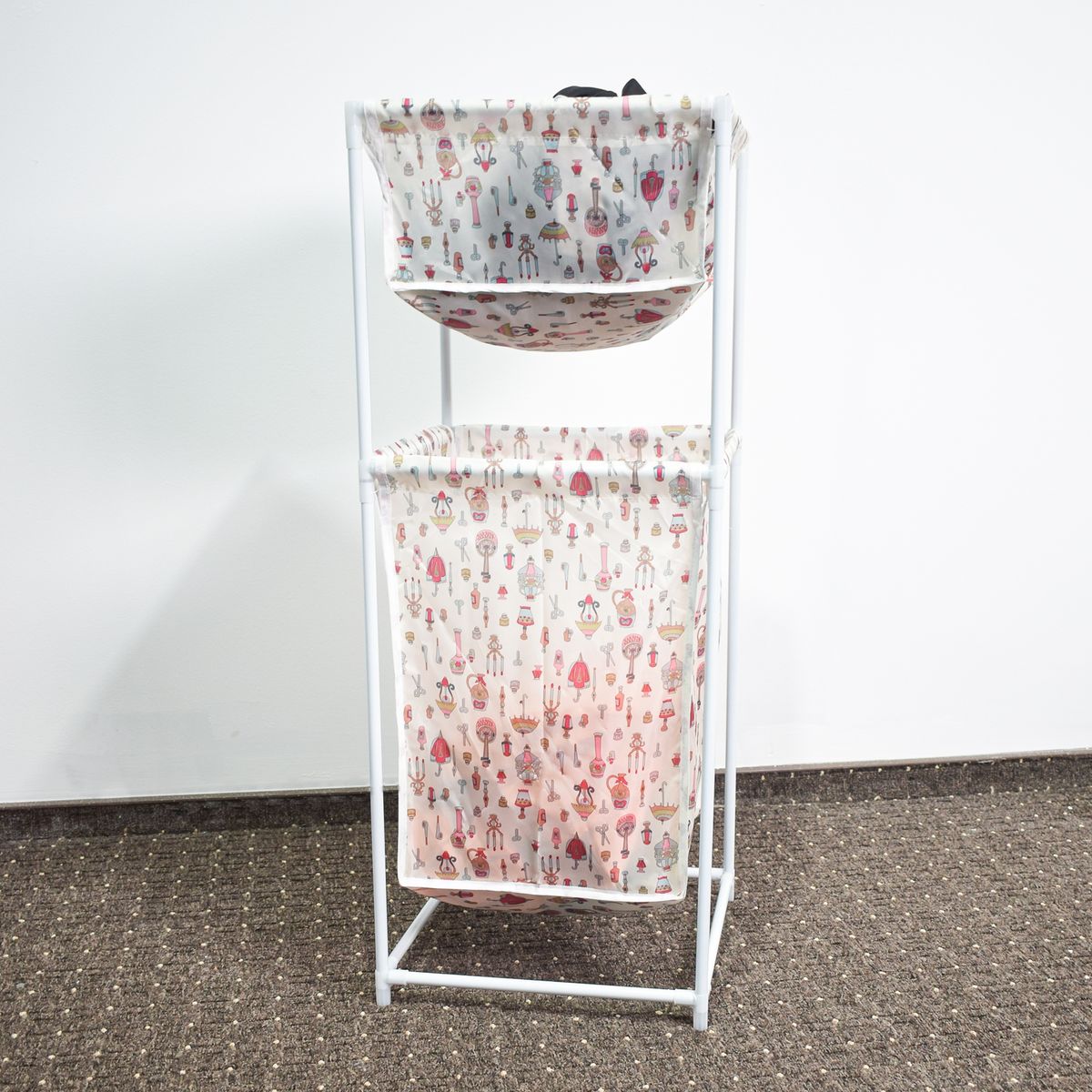 Cos de rufe, material textil, 2 niveluri, Naimeed D4839G, Galben ...