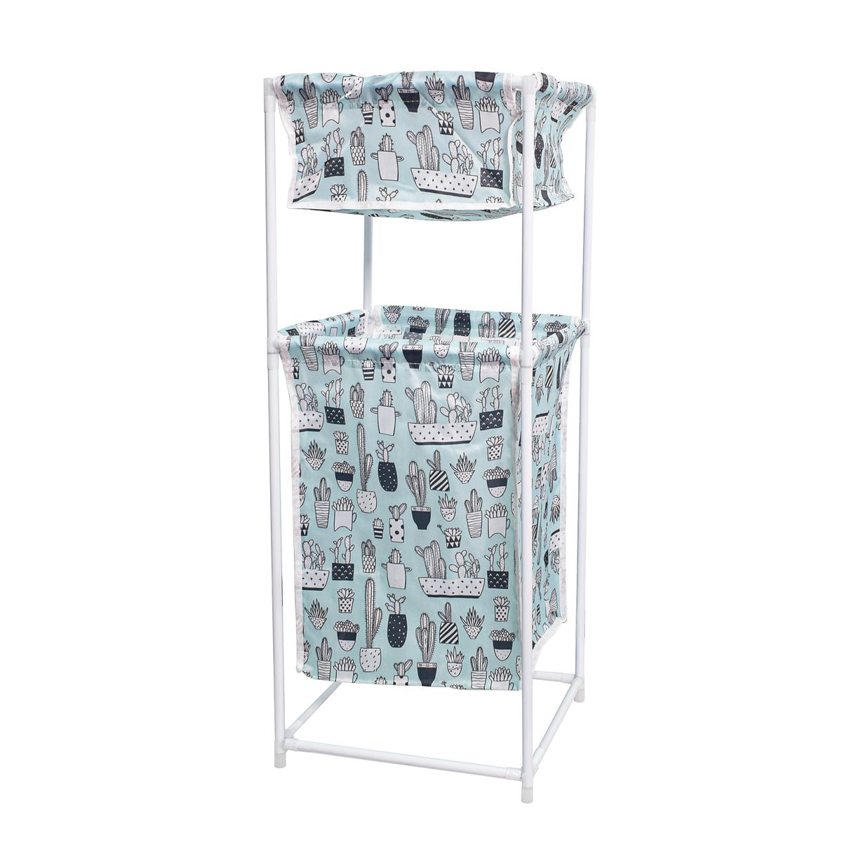 Cos de rufe, material textil, 2 niveluri, Naimeed D4839A, Albastru ...