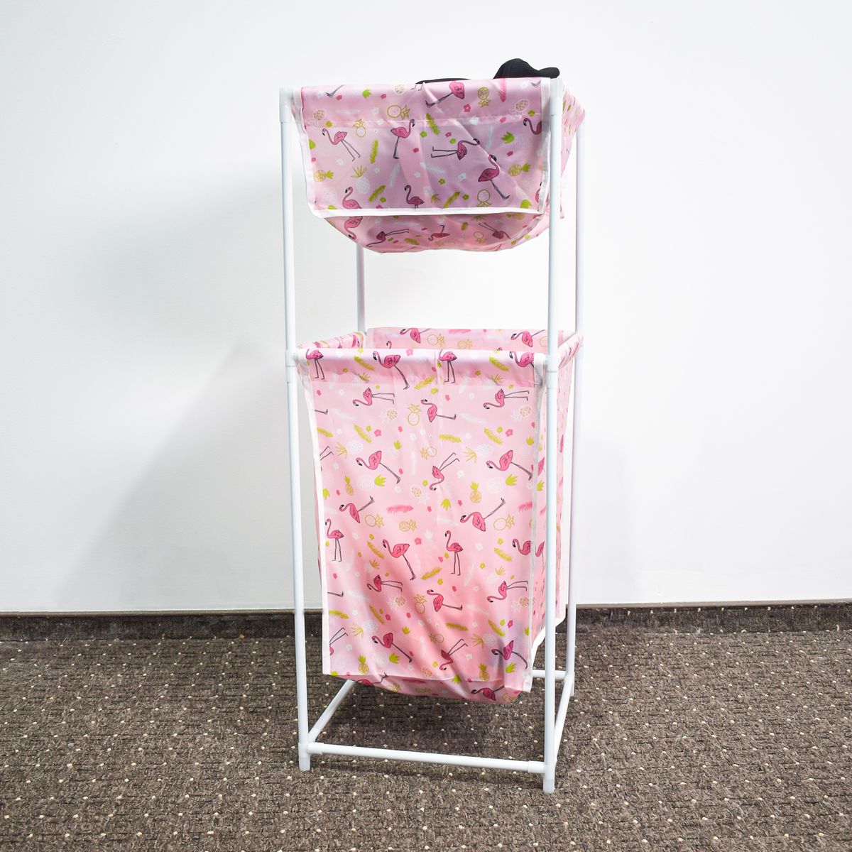 Cos de rufe, material textil, 2 niveluri, Naimeed D4839R, Roz ...