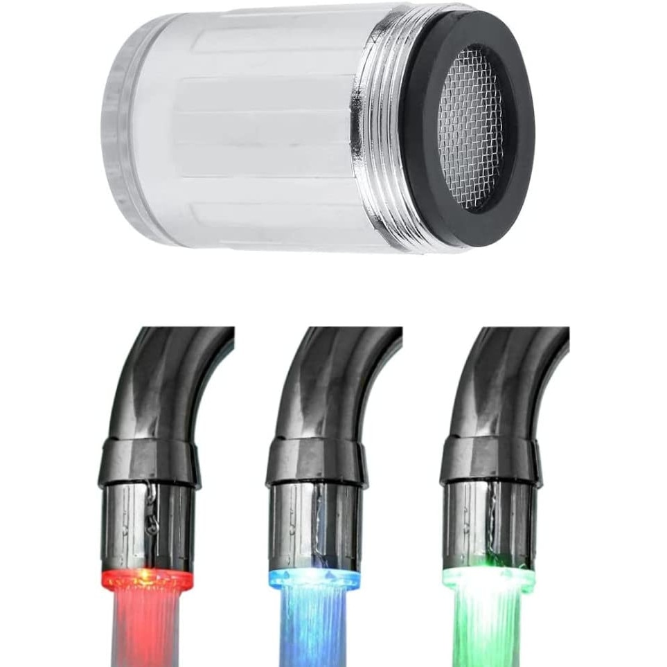 Aerator baterie sanitara, Metal, 3 culori, Cu LED, Argintiu - eMAG.ro