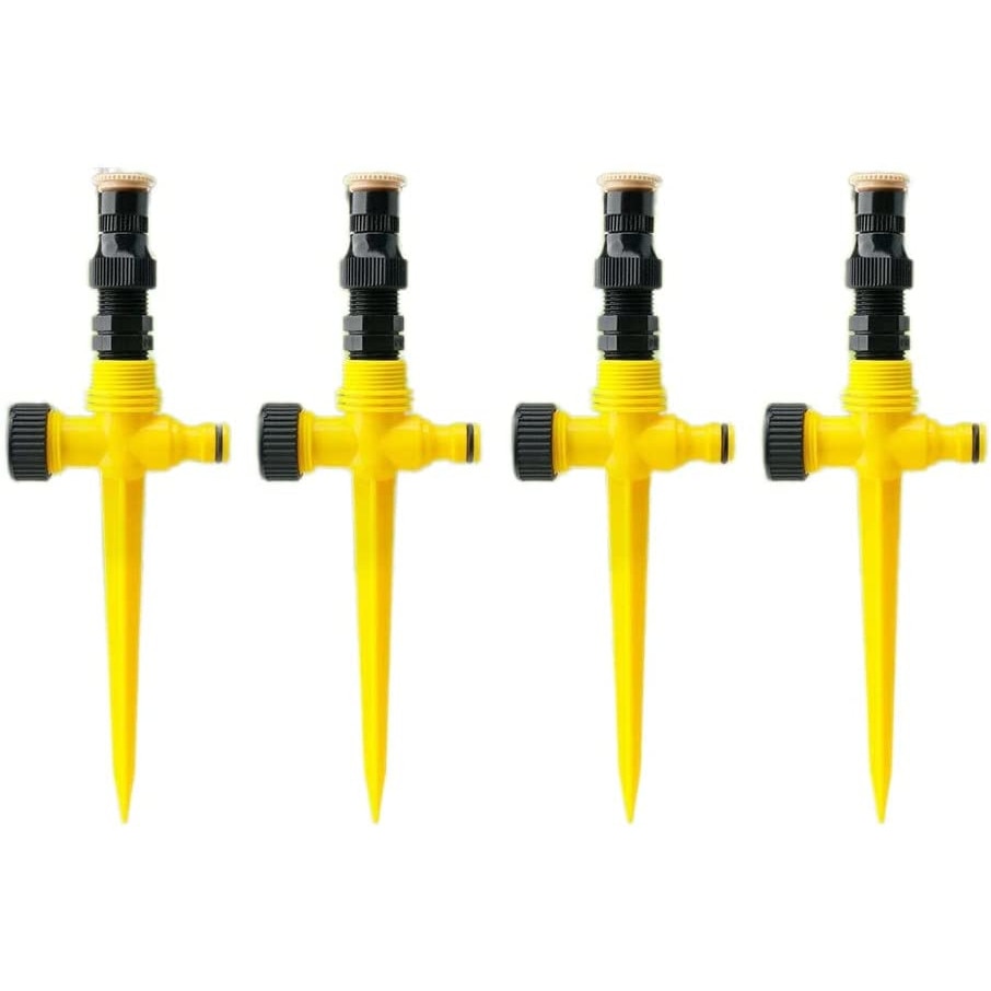 Set 4 aspersoare automate gradina, 360 grade, Galben/Negru - eMAG.ro