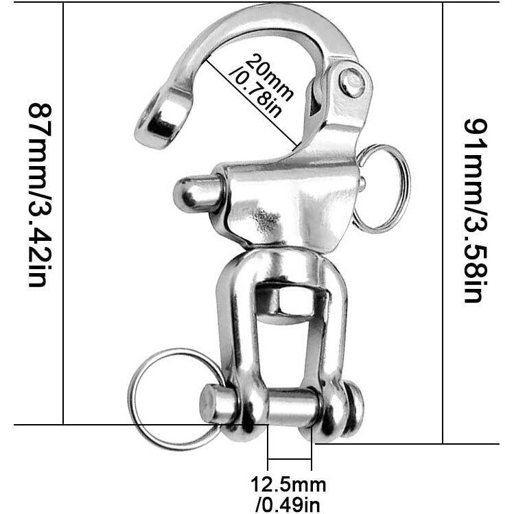 Carabina rotire/suspendare scaun/leagan, Inox, 650 kg, Argintiu - eMAG.ro