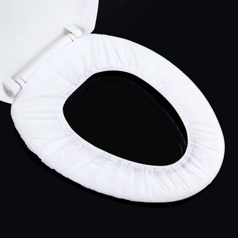 Set 10 huse de unica folosinta pentru colac WC, Antibacterian, Alb ...