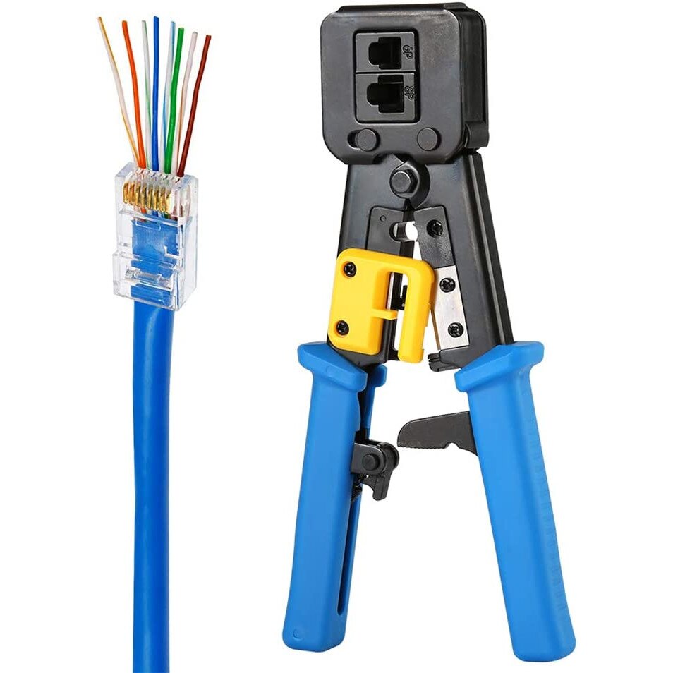 Клещи за кримпване RJ45, стоманени, многоцветни - eMAG.bg
