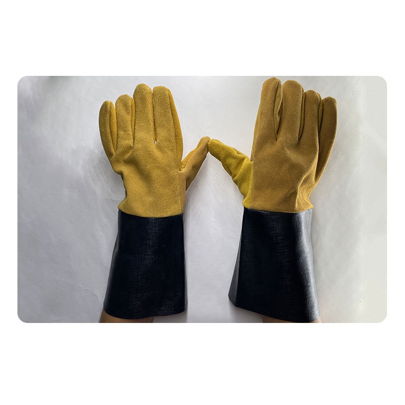 Manusi de sudura, Piele, 36 cm, Galben/Negru - eMAG.ro