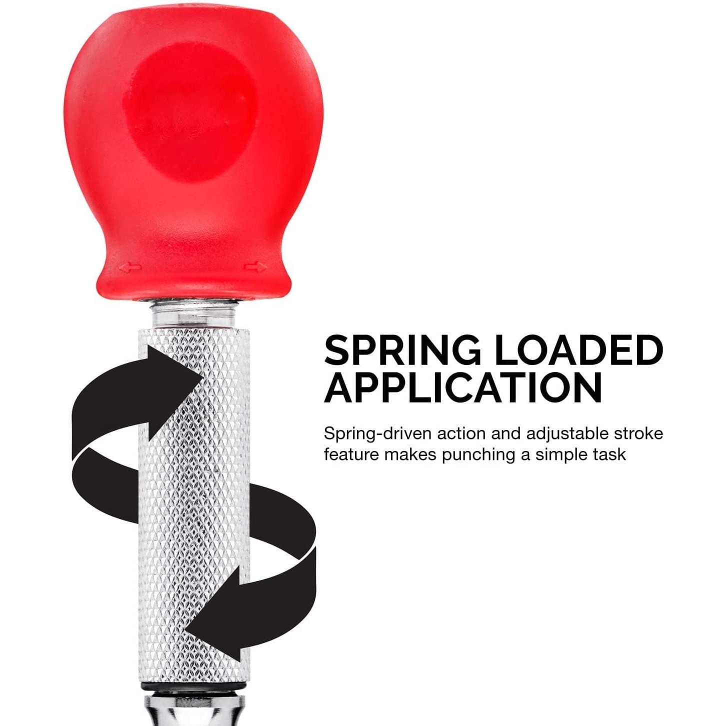 Poanson automat cu impact reglabil, Otel, 12.7 cm, Rosu - eMAG.ro