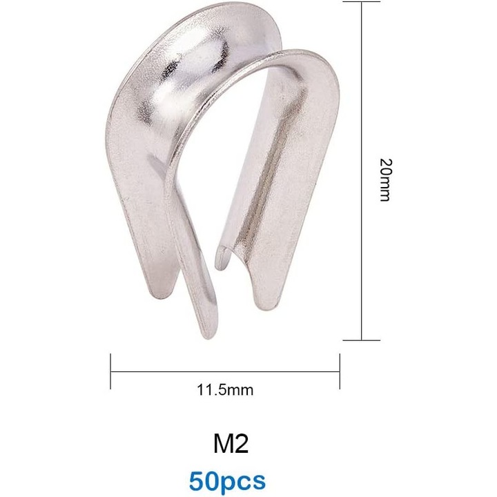 Set 50 cleme fixare cabluri, Inox, 20x11.5mm, Argintiu - eMAG.ro