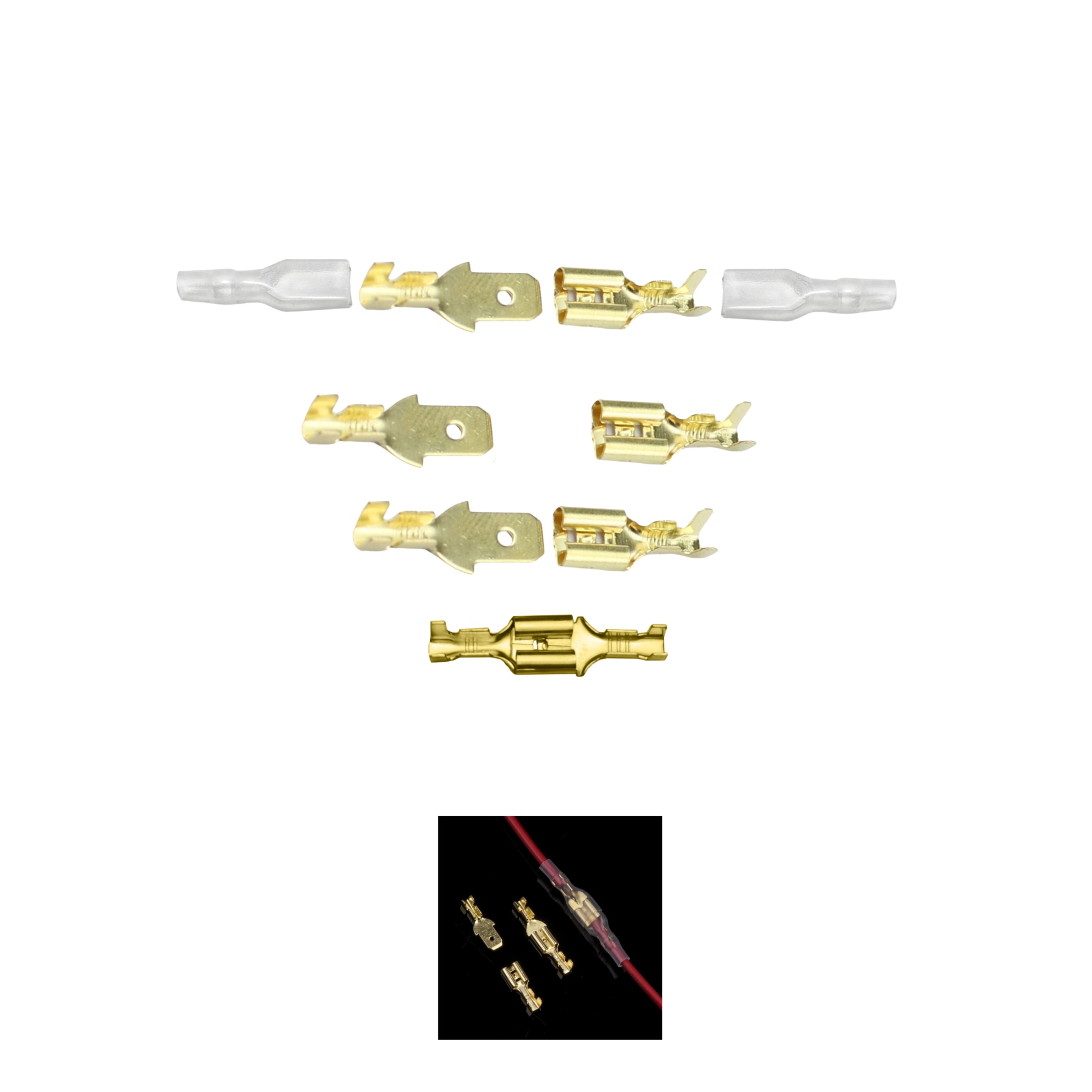 Set 30x Terminali Auto, Mama-Tata 4.8mm, Pini Auriti, Waterproof ...