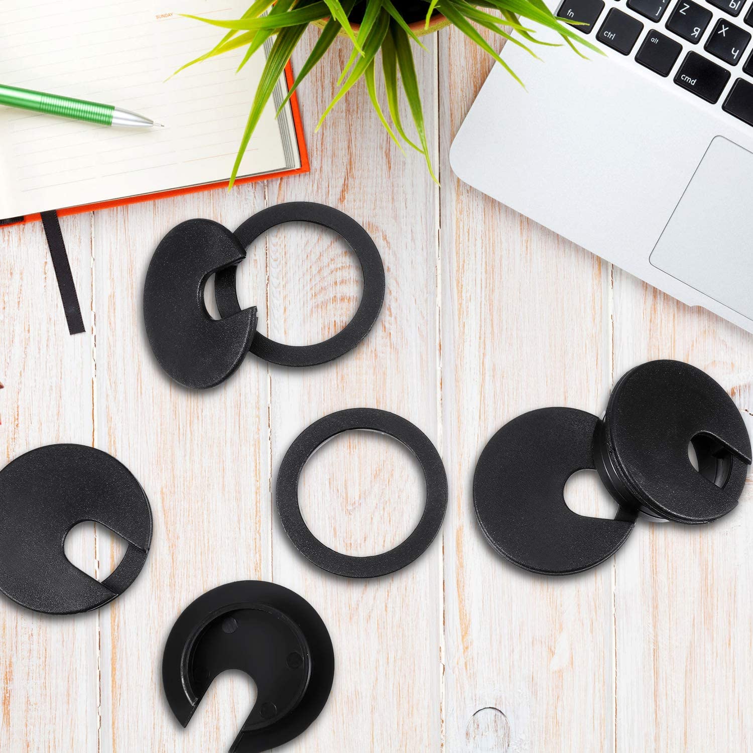 Set 16 capace organizare cablu, Plastic, 35 mm, Negru - eMAG.ro