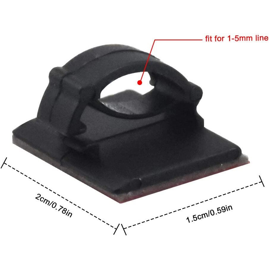 Set 50 agrafe organizare cabluri adezive, Polipropilena, 1.9 x 14 cm ...